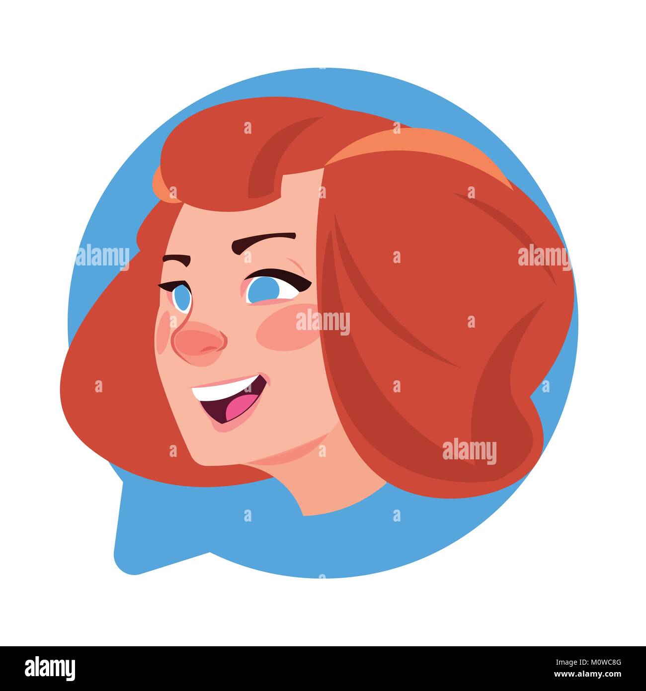 Profile Icon Female Head In Chat Bubble Isolated, Caucasian Woman ...
