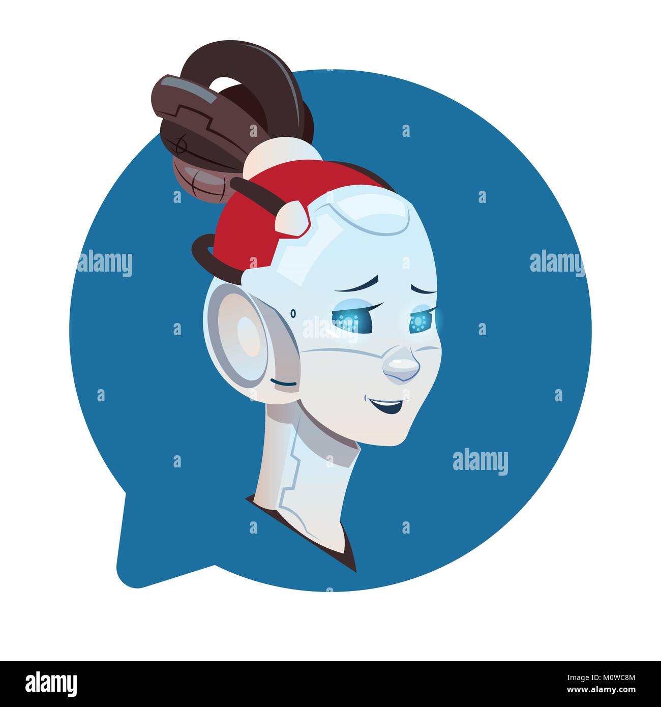 White robot head ai Cut Out Stock Images & Pictures - Alamy