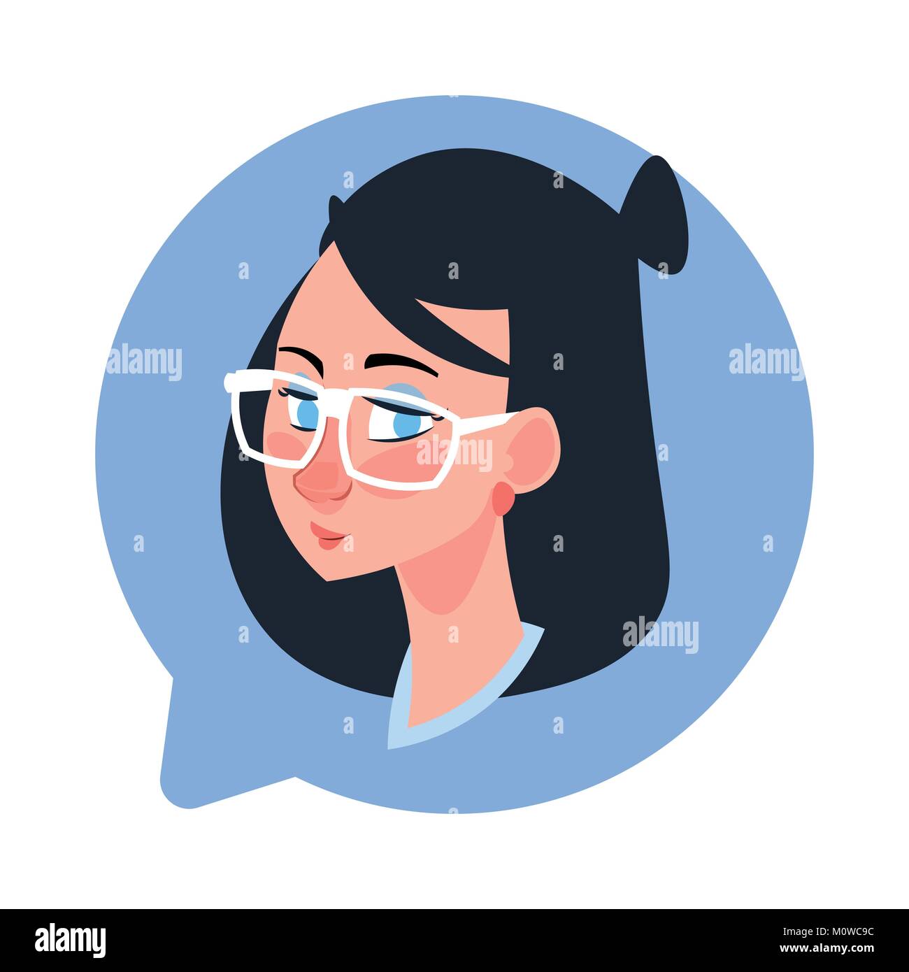 Profile Icon Female Head In Chat Bubble Isolated, Caucasian Woman ...