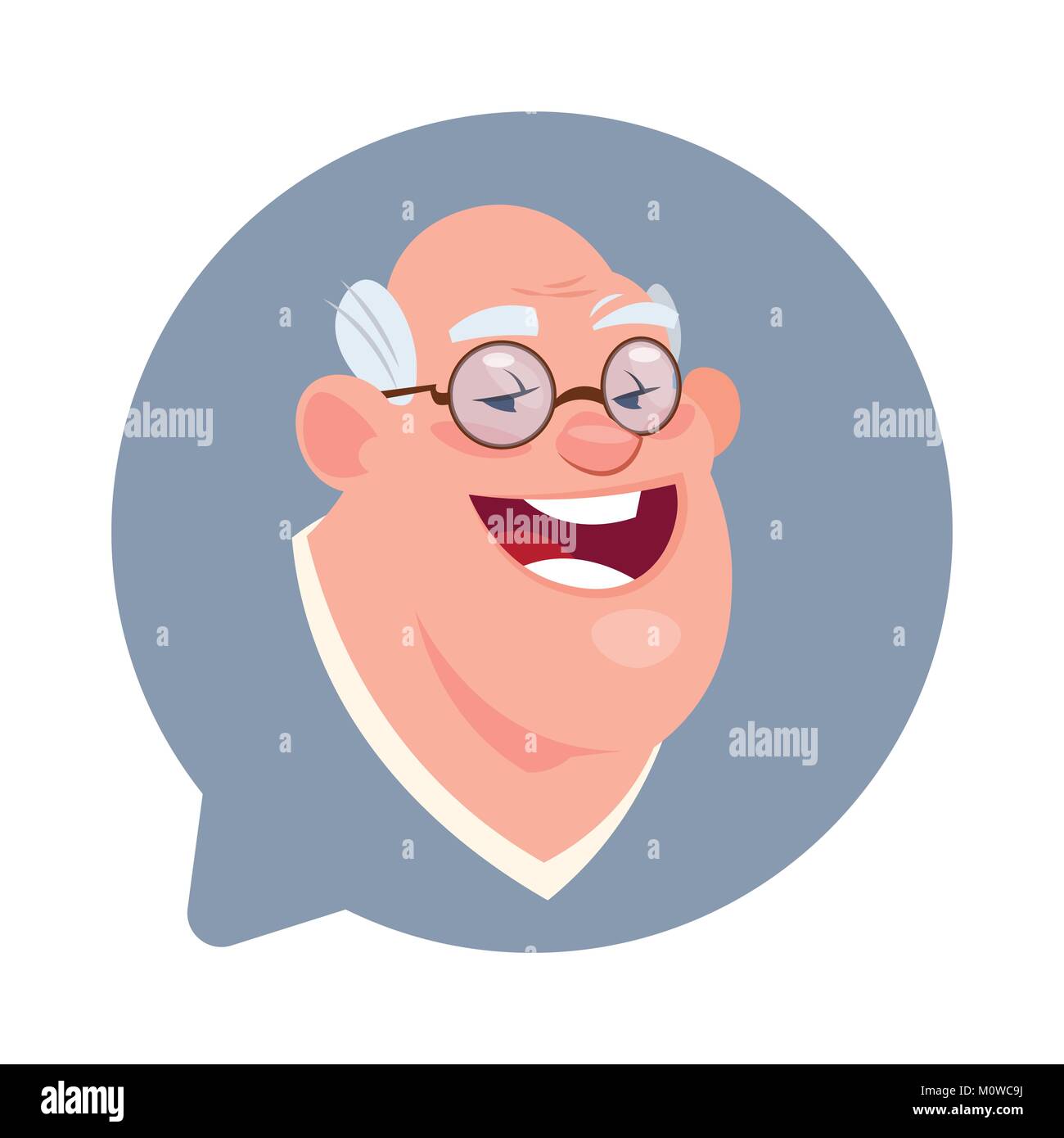 Profile Icon Senior Male Head In Chat Bubble Isolated, Man Avatar ...