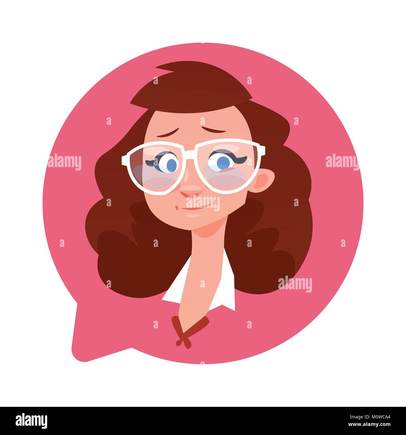 Profile Icon Female Head In Chat Bubble Isolated, Caucasian Woman ...