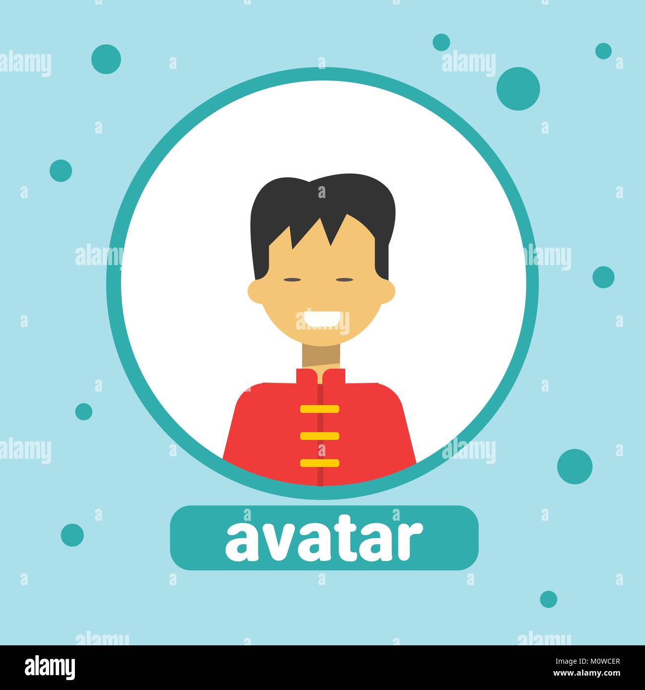 Asian Man Avatar Icon Chinese Male In Traditional Costume Profile ...