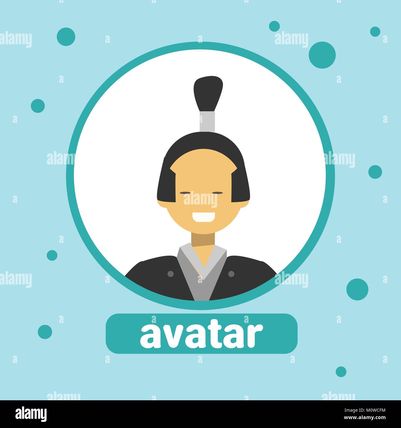 Asian Man Avatar Icon Korean Male In Traditional Costume Profile ...