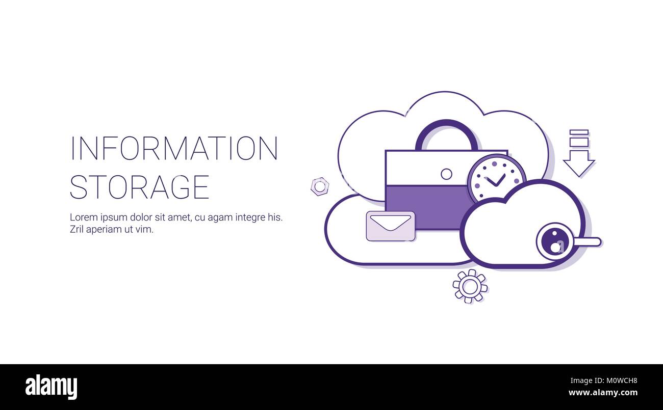 Information Storage Database Cloud Technology Concept Banner With Copy ...