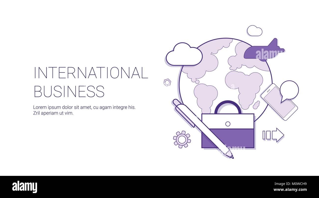 International Business Development Global Market Concept Banner With ...