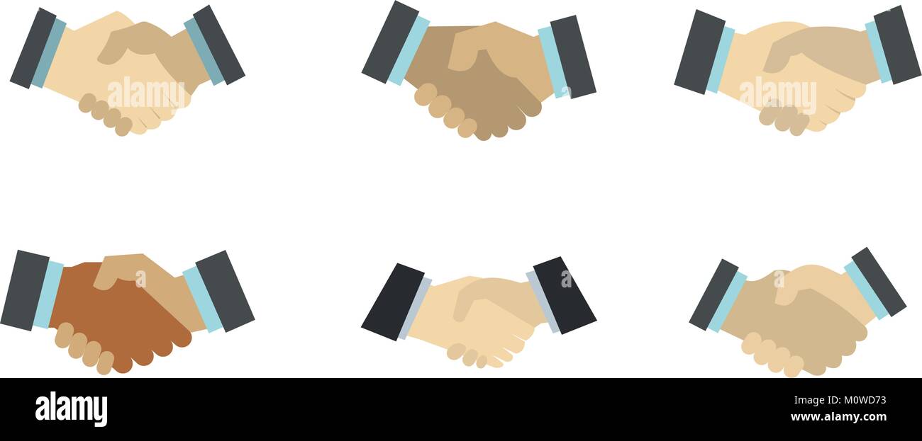 Handshake icon set, flat style Stock Vector Image & Art - Alamy
