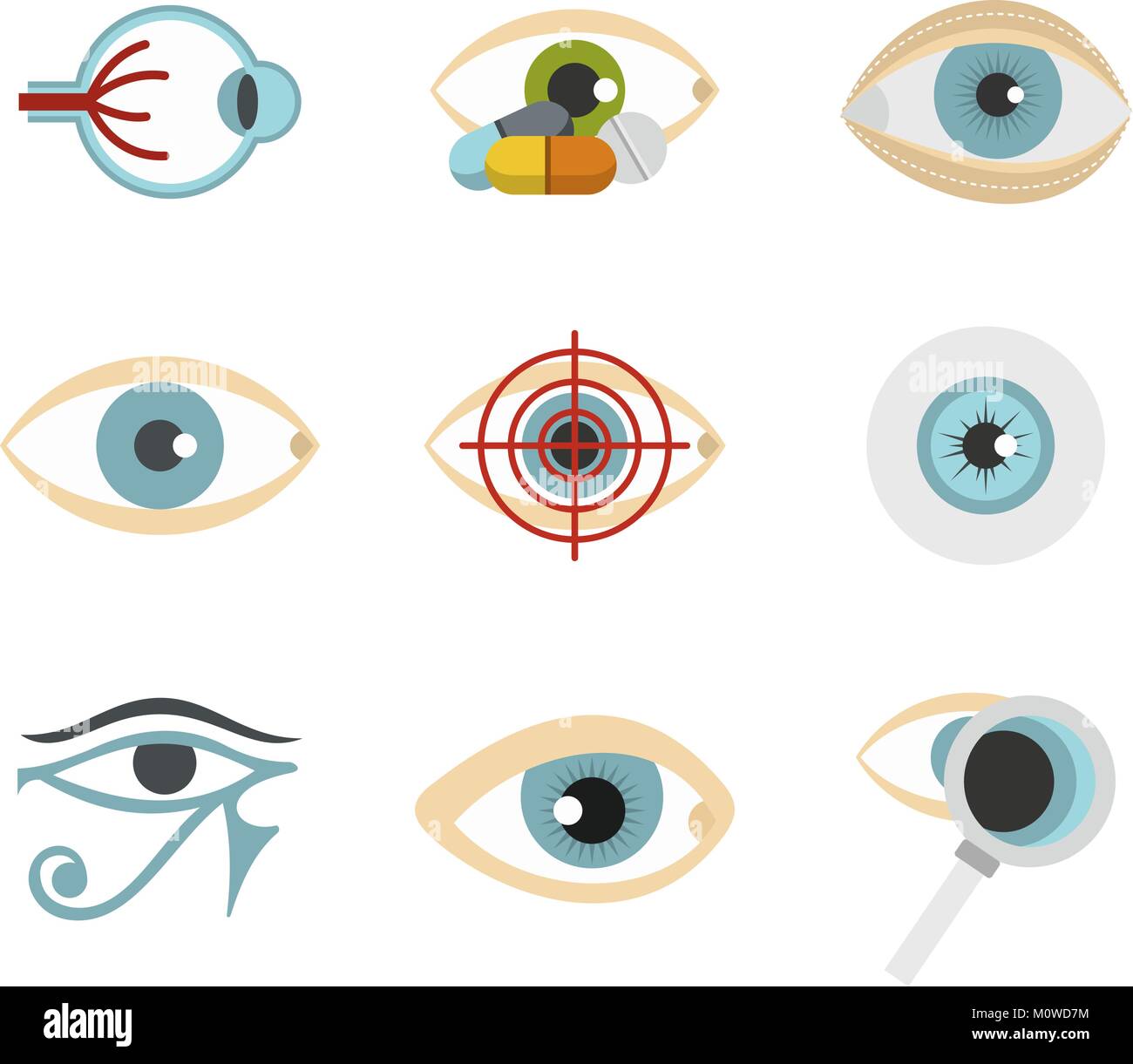 Human eye icon set, flat style Stock Vector Image & Art - Alamy