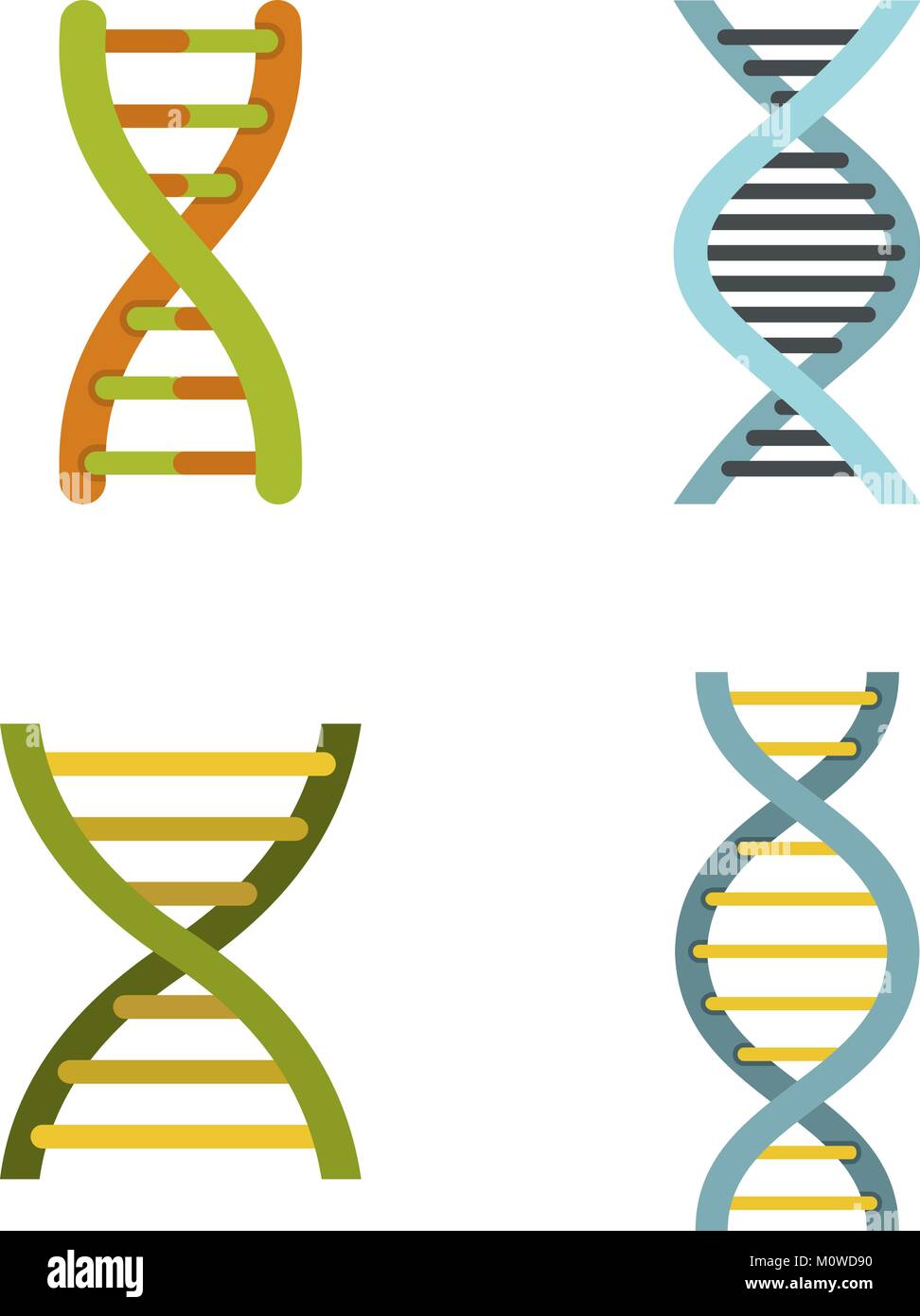 Dna icon set, flat style Stock Vector Image & Art - Alamy
