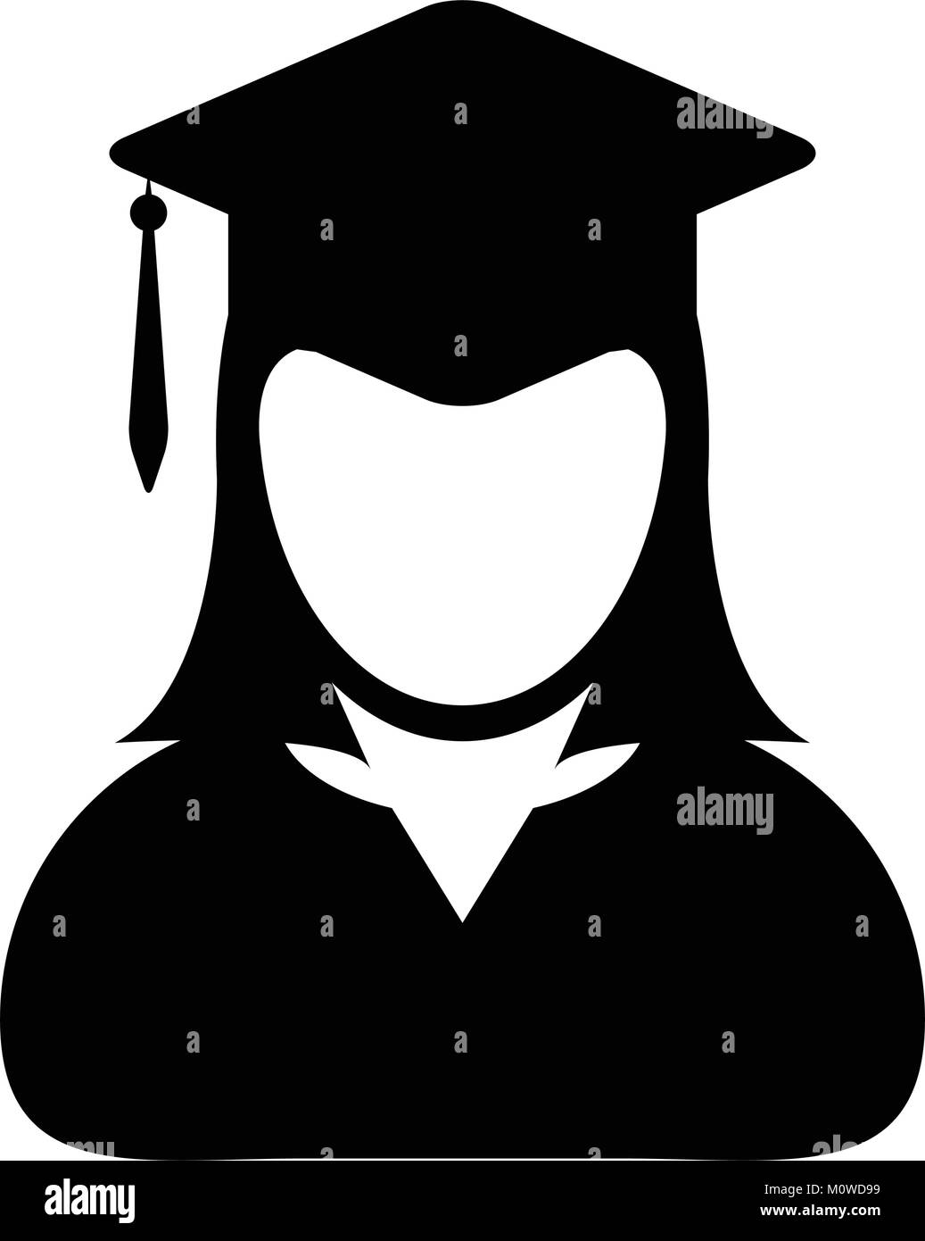 Student Icon Vector Graduation with Mortar Board for School, College ...