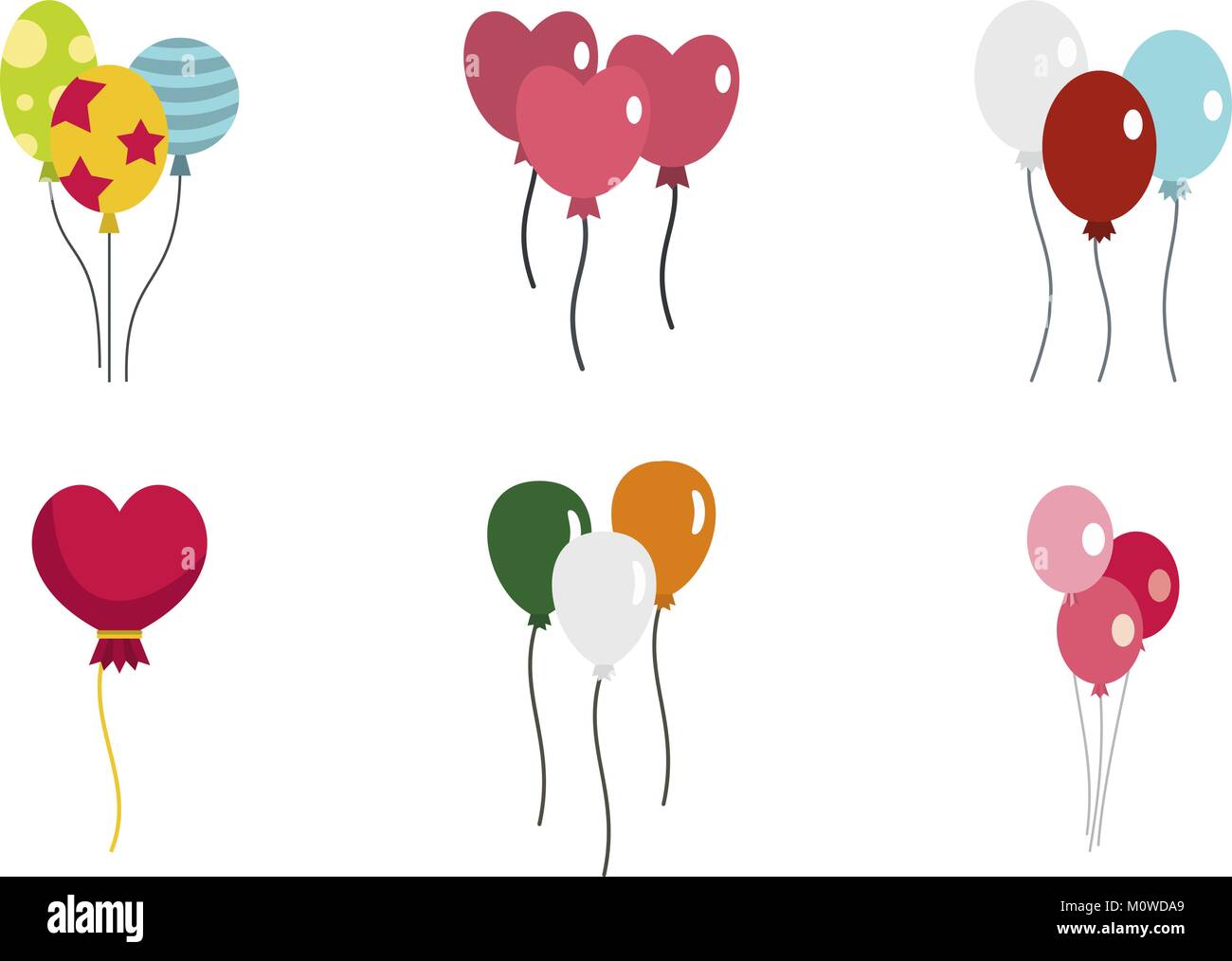 Ballons icon set, flat style Stock Vector Image & Art - Alamy