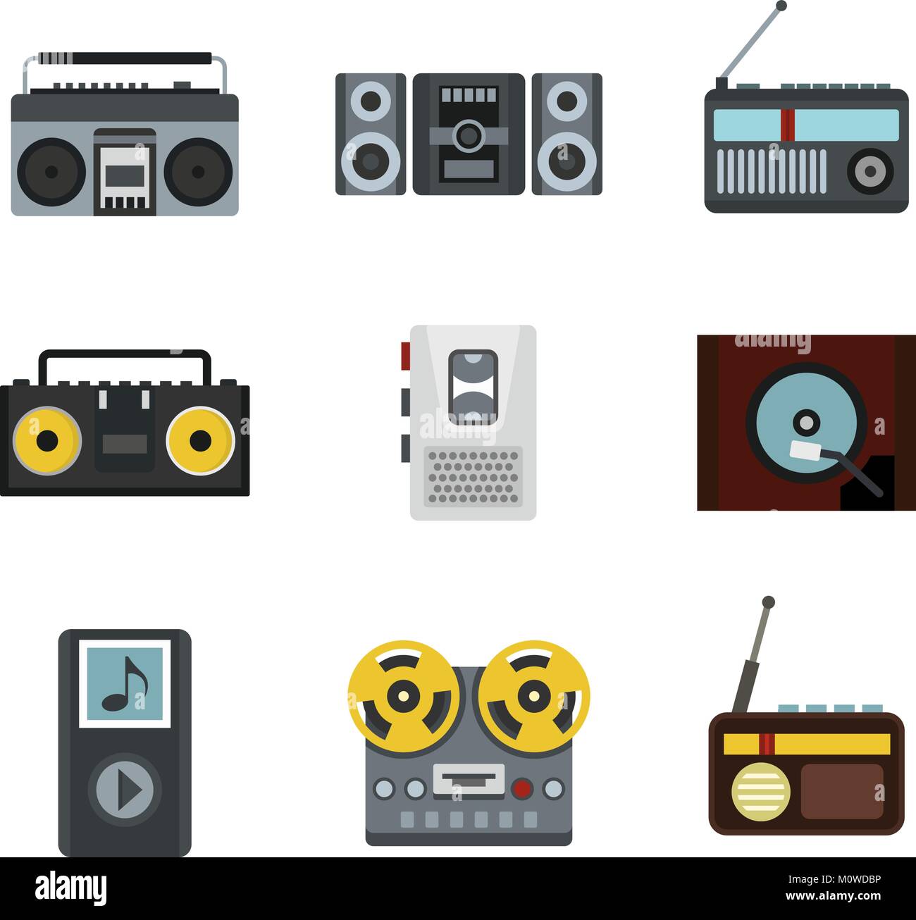 Record player icon set, flat style Stock Vector Image & Art - Alamy