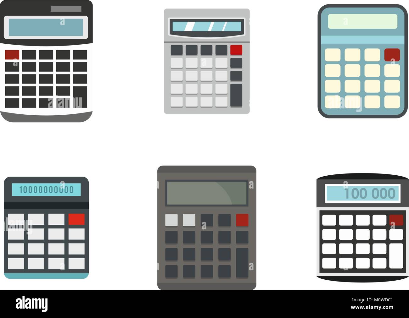 Calculator icon set, flat style Stock Vector Image & Art - Alamy