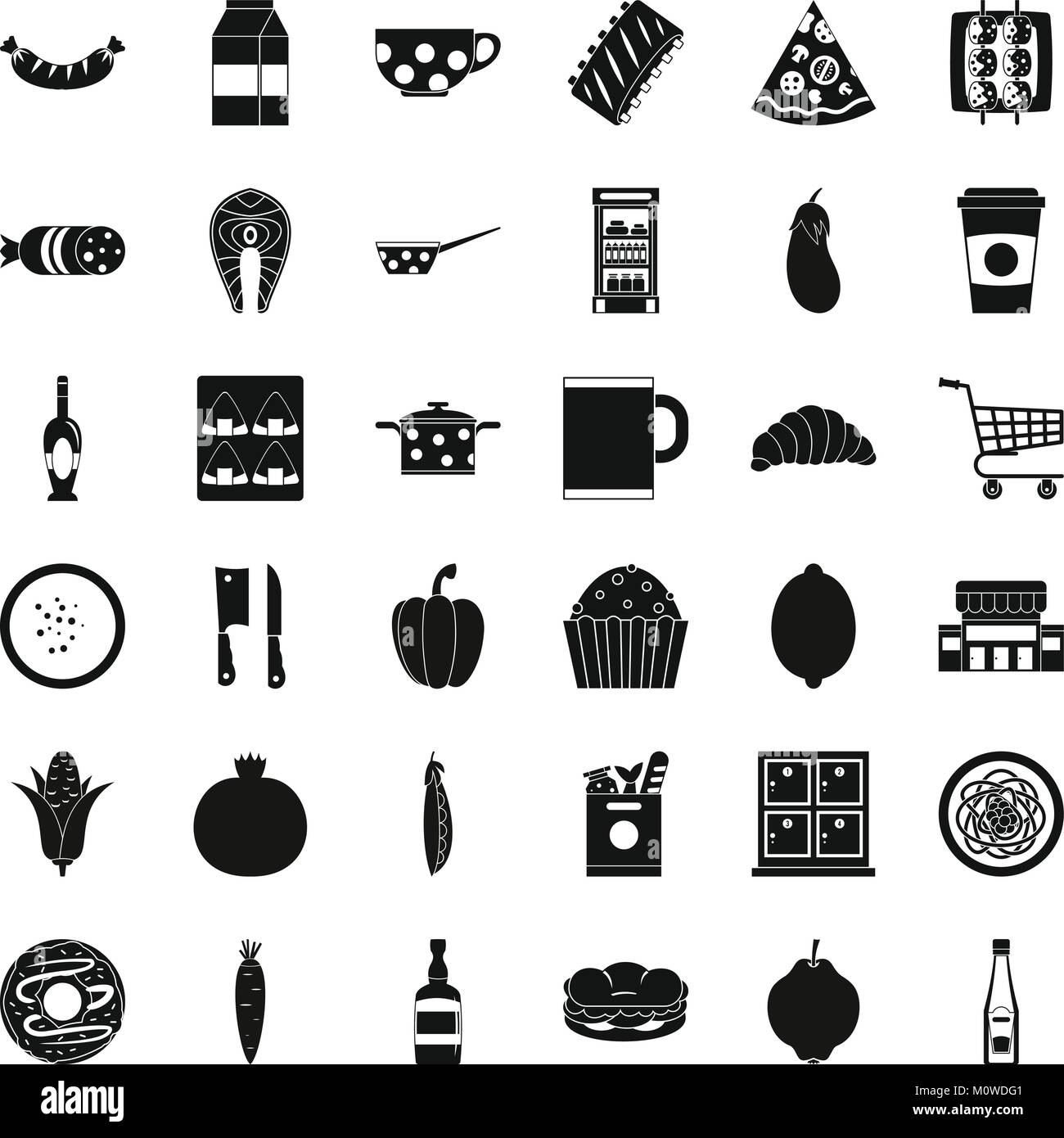 Luncheon icons set, simple style Stock Vector Image & Art - Alamy