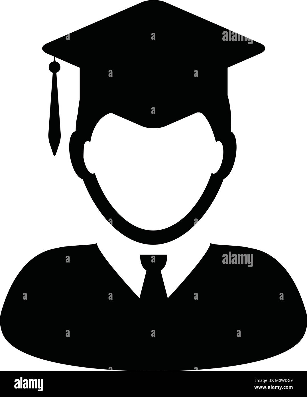 Student Icon Vector Graduation with Mortar Board for School, College ...