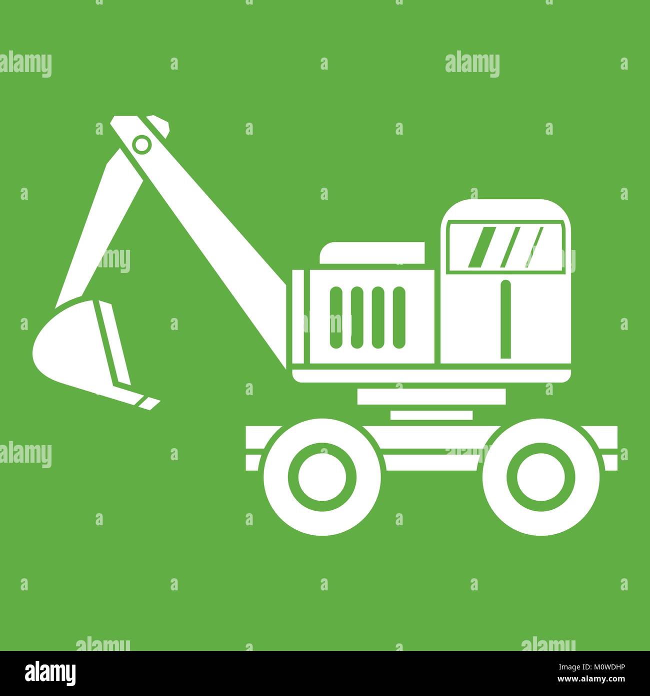 Excavator icon green Stock Vector Image & Art - Alamy