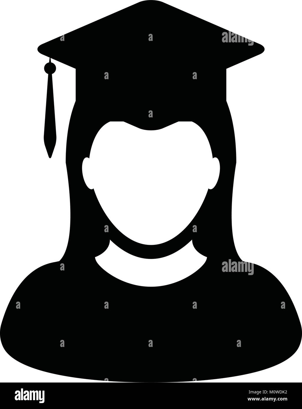 Student Icon Vector Graduation with Mortar Board for School, College ...