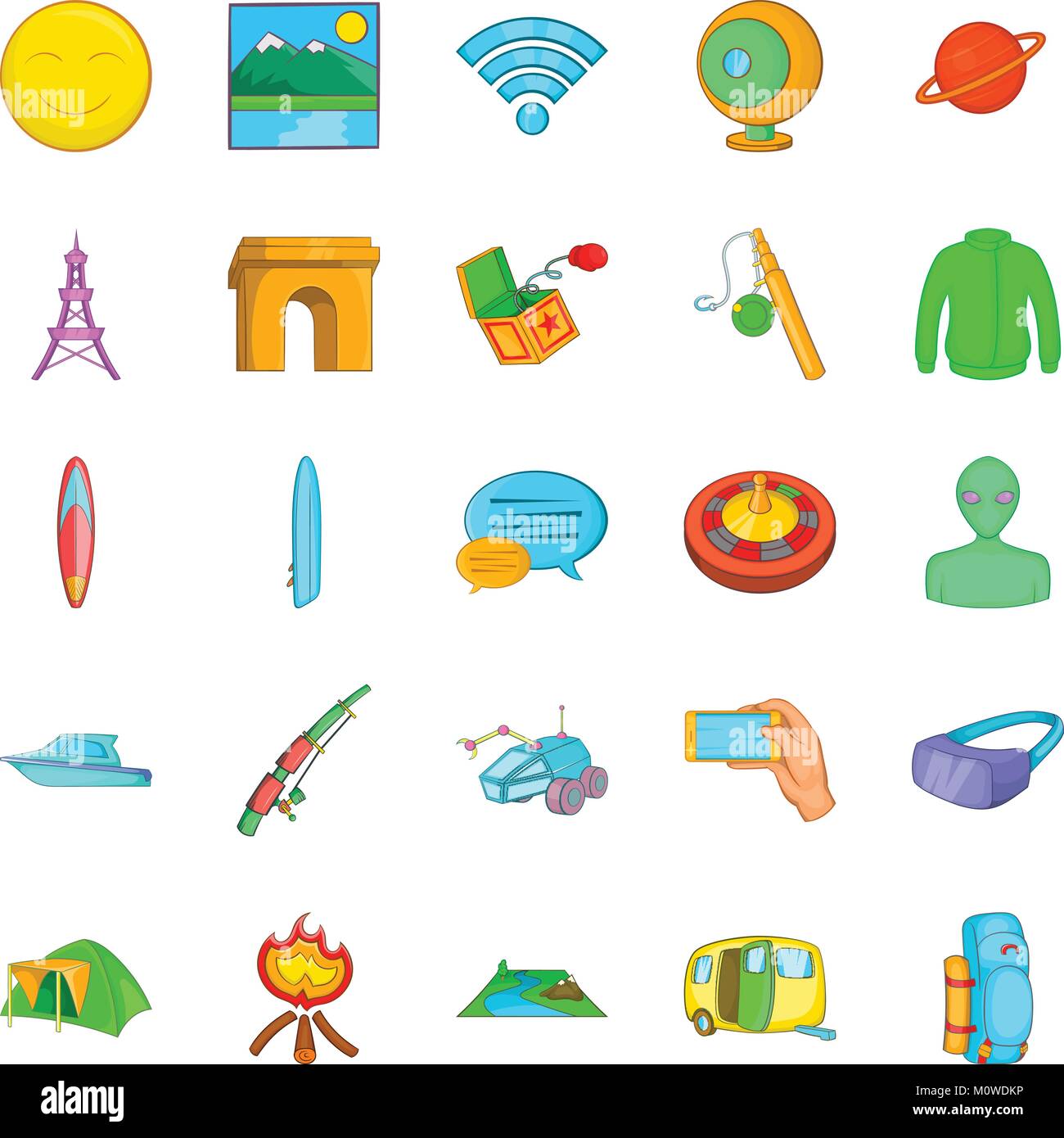 Adventure icons set, cartoon style Stock Vector Image & Art - Alamy