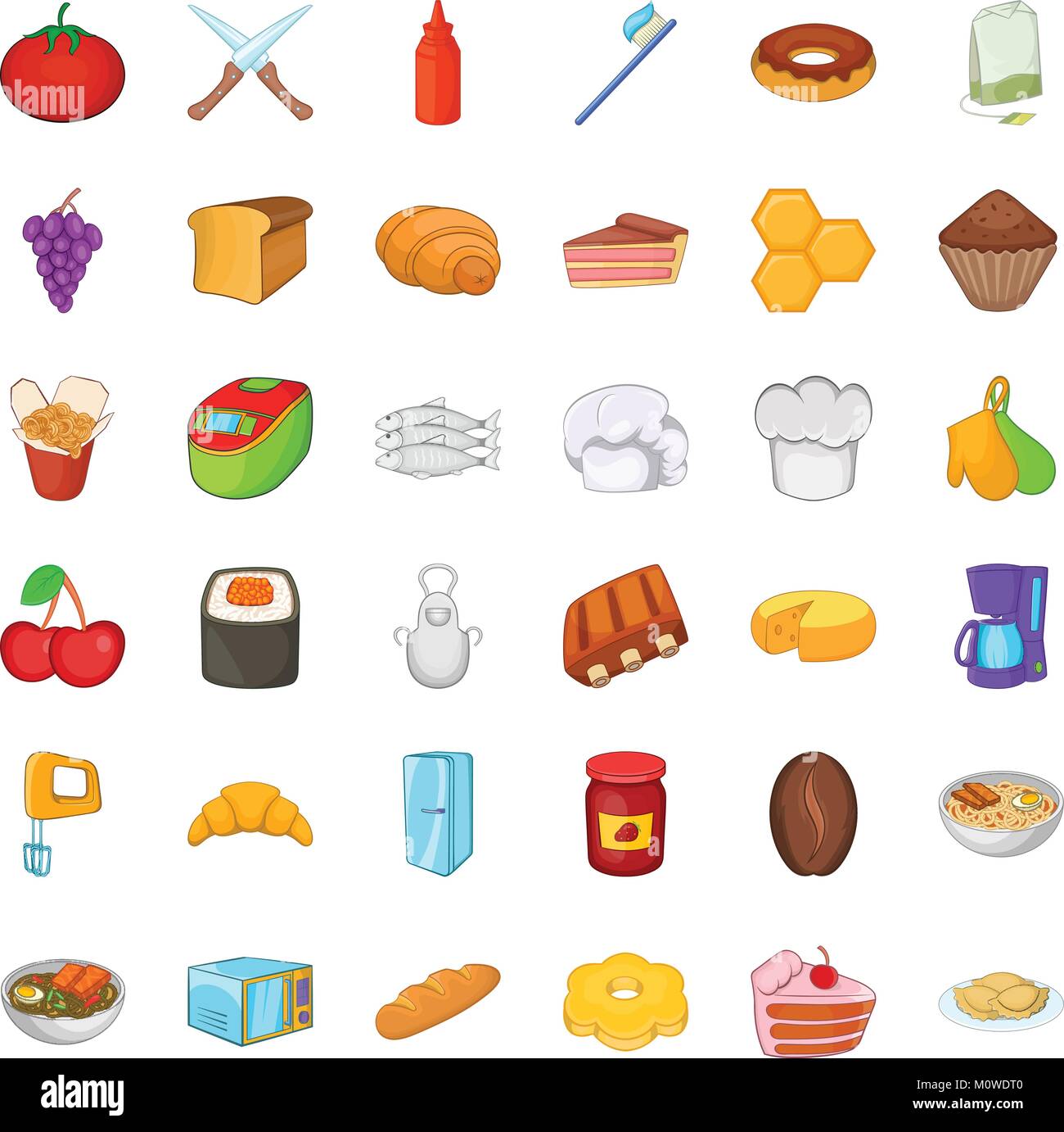 Edible icons set, cartoon style Stock Vector Image & Art - Alamy