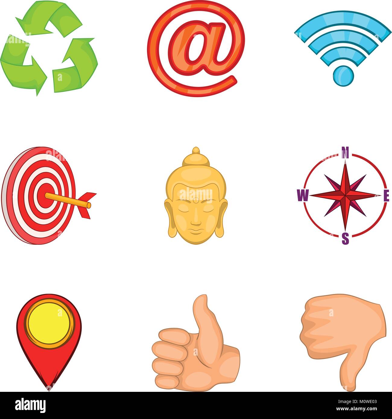 Element for design icons set, cartoon style Stock Vector Image & Art ...