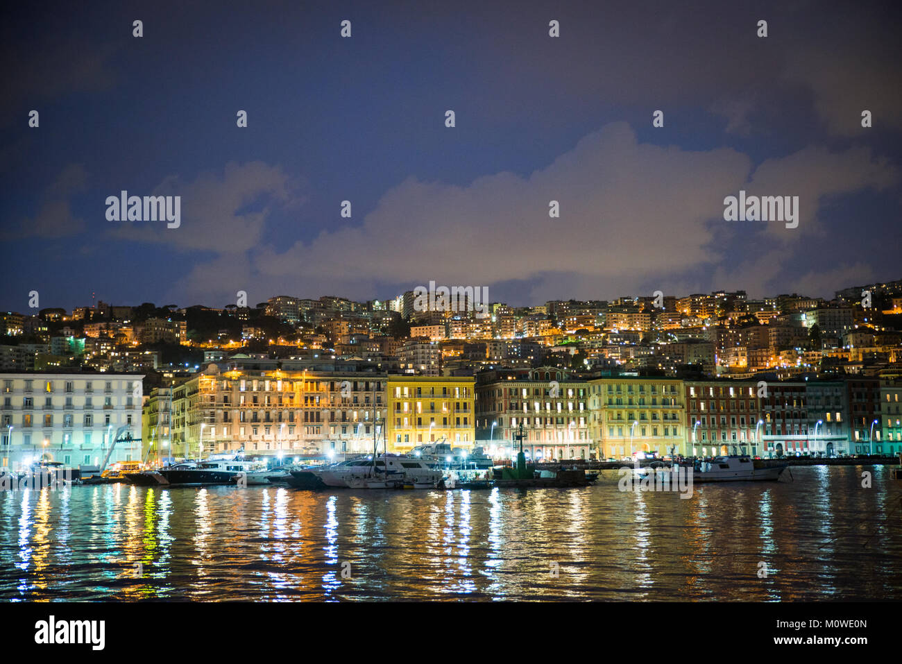 Naples skyline night hi-res stock photography and images - Alamy