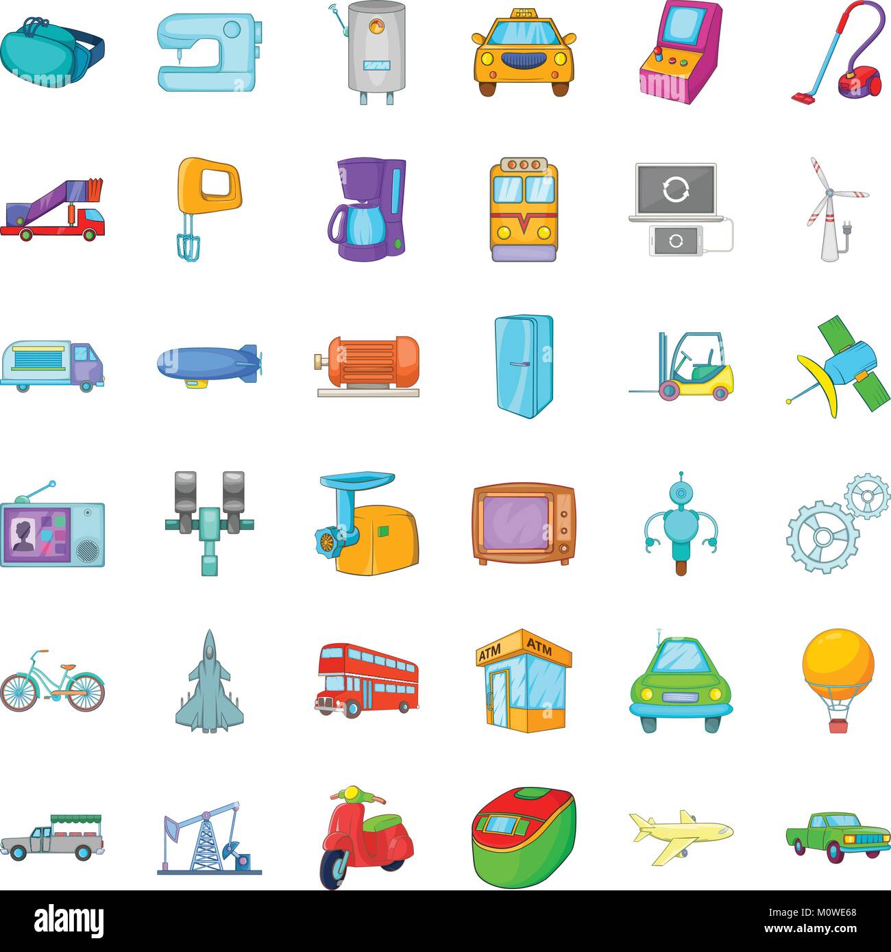 Machine icons set, cartoon style Stock Vector Image & Art - Alamy