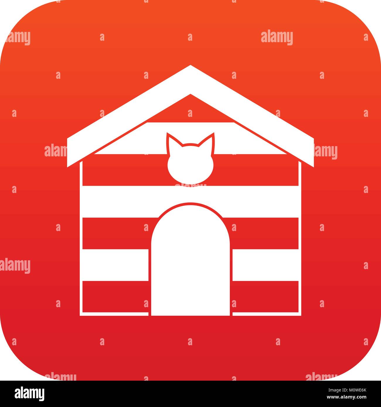 Cat house icon digital red Stock Vector Image & Art - Alamy