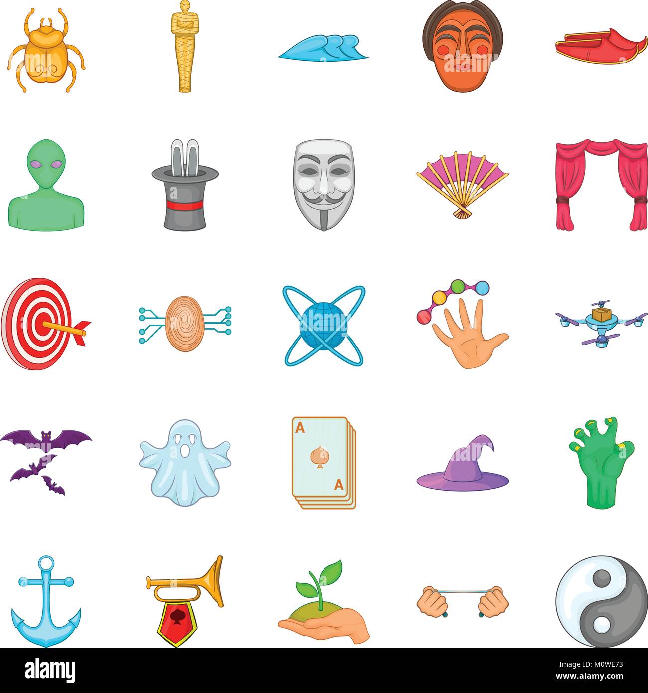 Fancy icons set, cartoon style Stock Vector Image & Art - Alamy