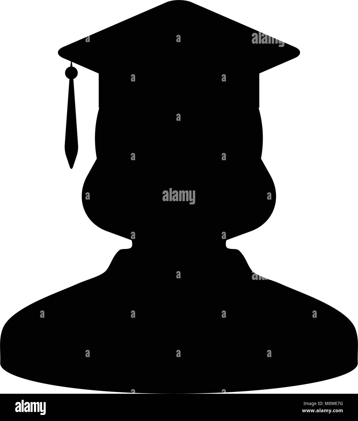 Student Icon Vector Graduation with Mortar Board for School, College ...