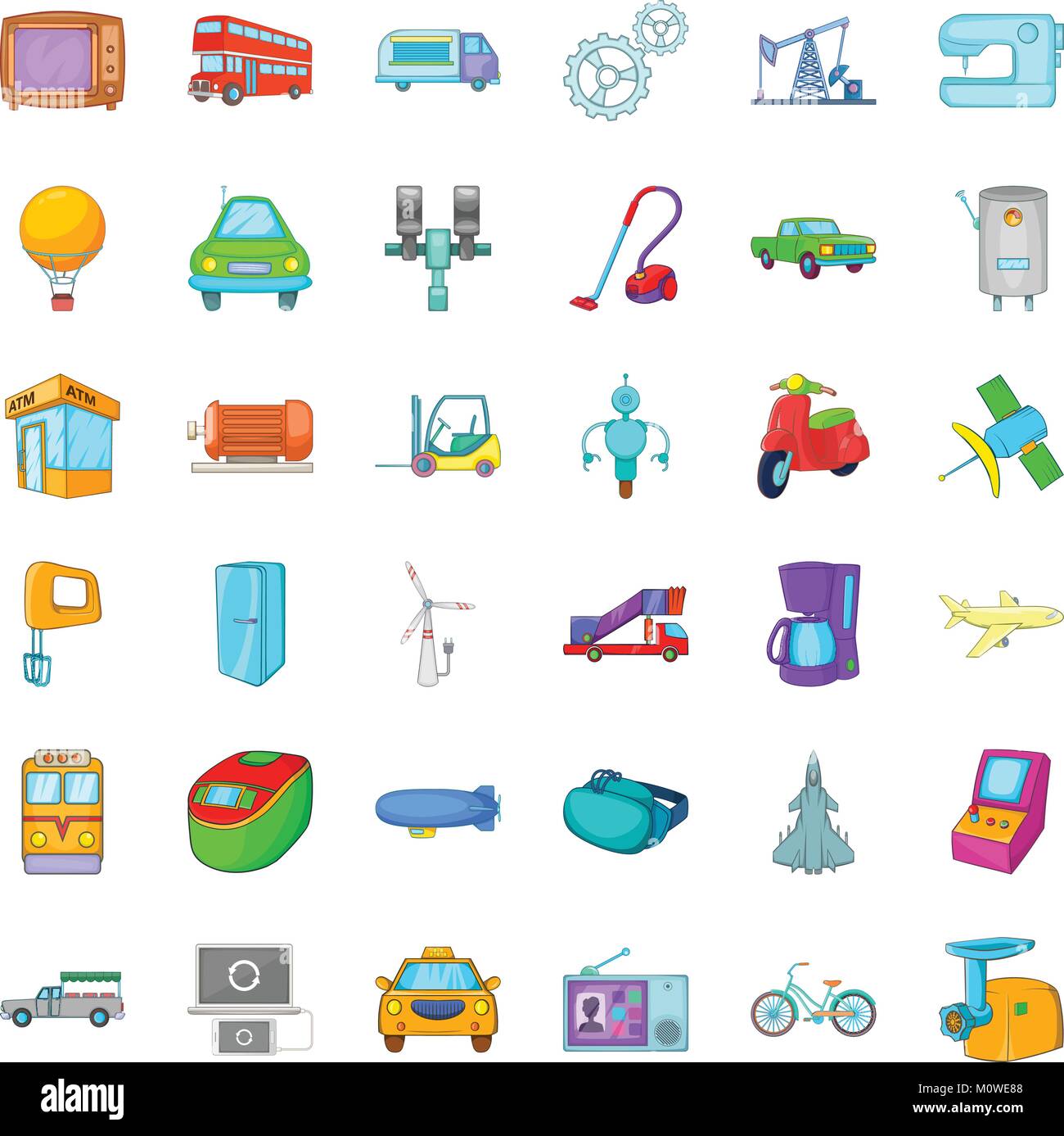 Automatic instrument icons set, cartoon style Stock Vector Image & Art ...