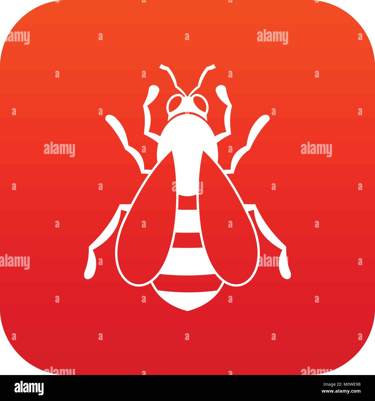 Bee icon digital red Stock Vector Image & Art - Alamy