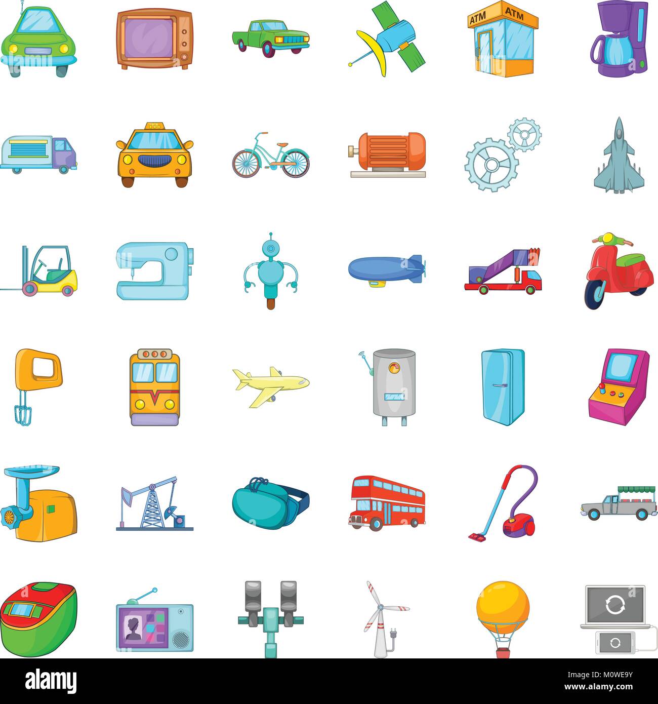 Mechanistic icons set, cartoon style Stock Vector Image & Art - Alamy