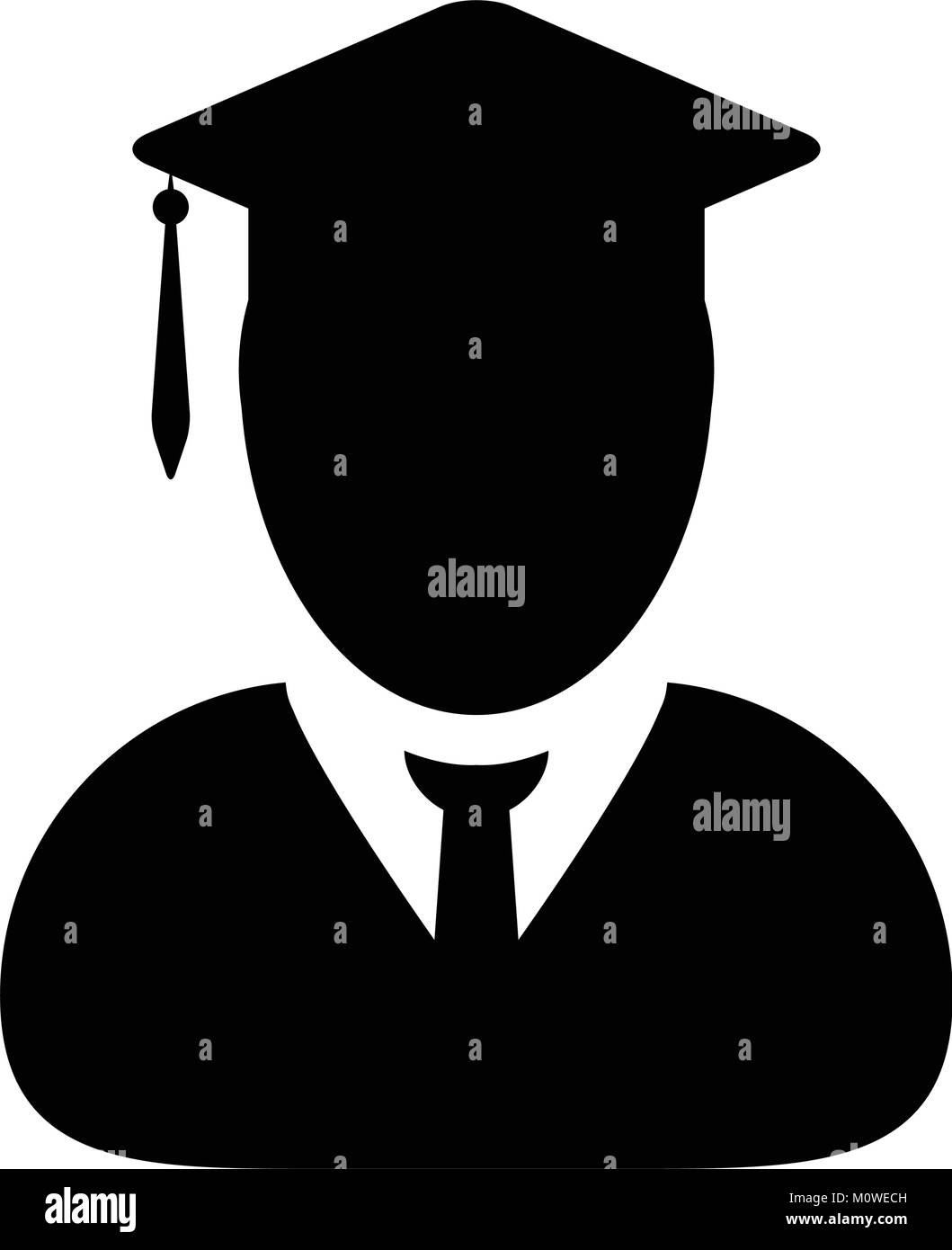 Student Icon Vector Graduation with Mortar Board for School, College ...