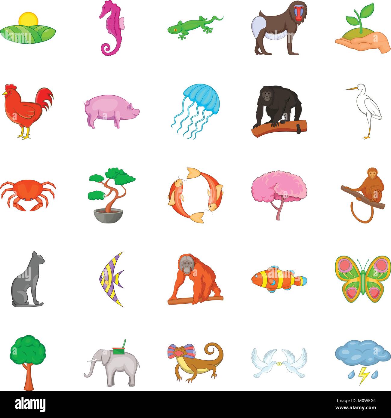 Wild animal icons set, cartoon style Stock Vector Image & Art - Alamy