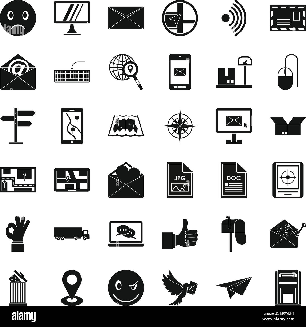 Postal icons set, simple style Stock Vector Image & Art - Alamy