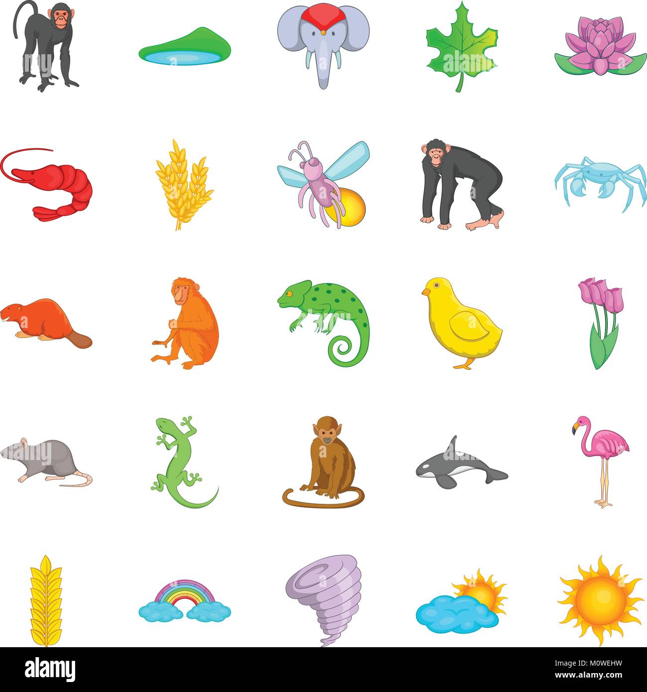 Exotic beast icons set, cartoon style Stock Vector Image & Art - Alamy