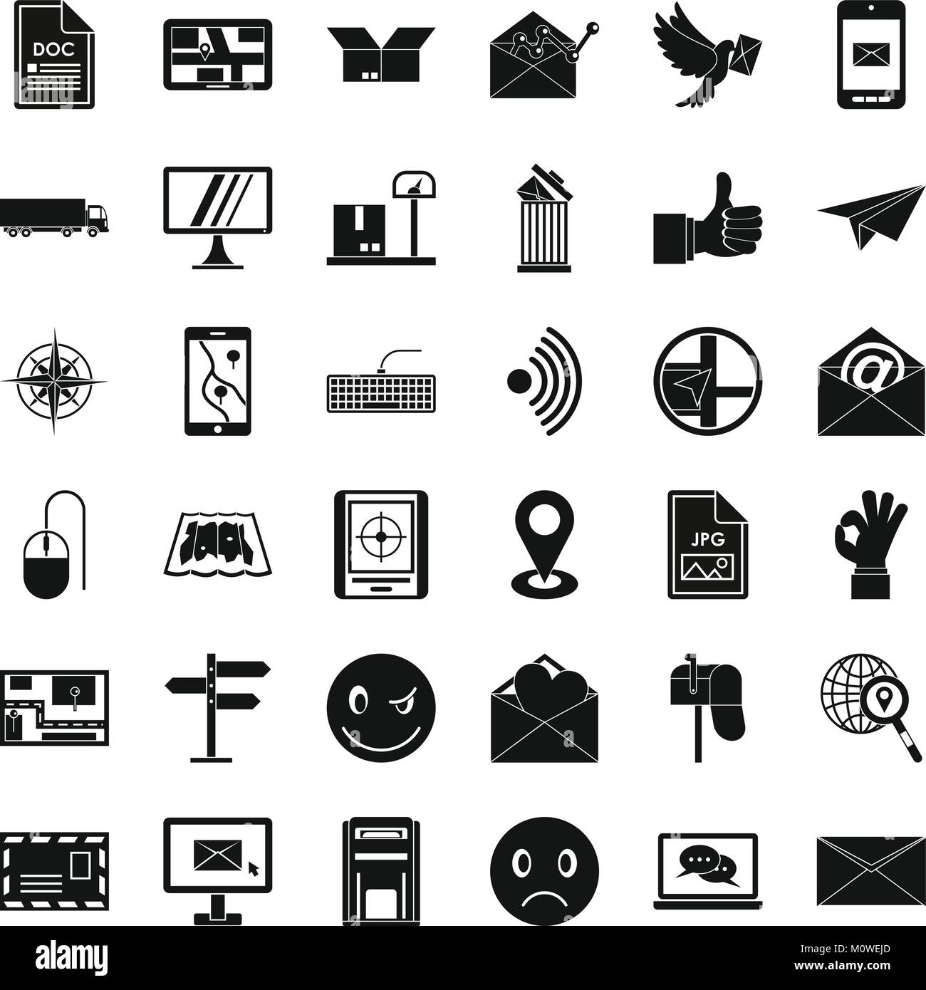 Postal code icons set, simple style Stock Vector Image & Art - Alamy