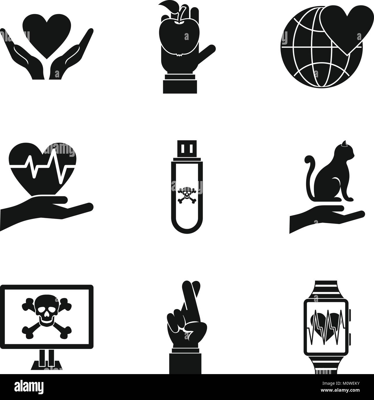 Hand icons set, simple style Stock Vector Image & Art - Alamy