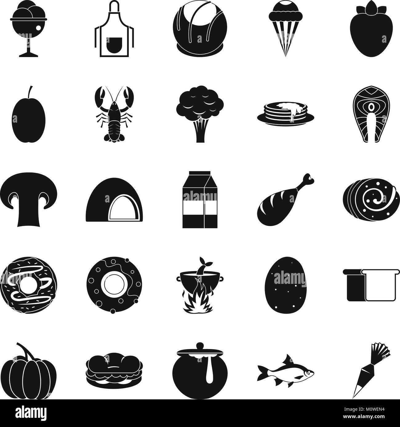 Favorite food icons set, simple style Stock Vector Image & Art - Alamy