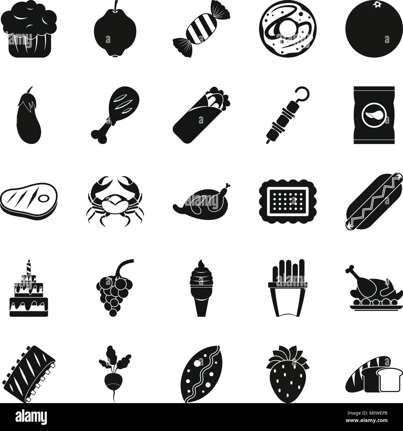 Favorite delicacy icons set, simple style Stock Vector Image & Art - Alamy