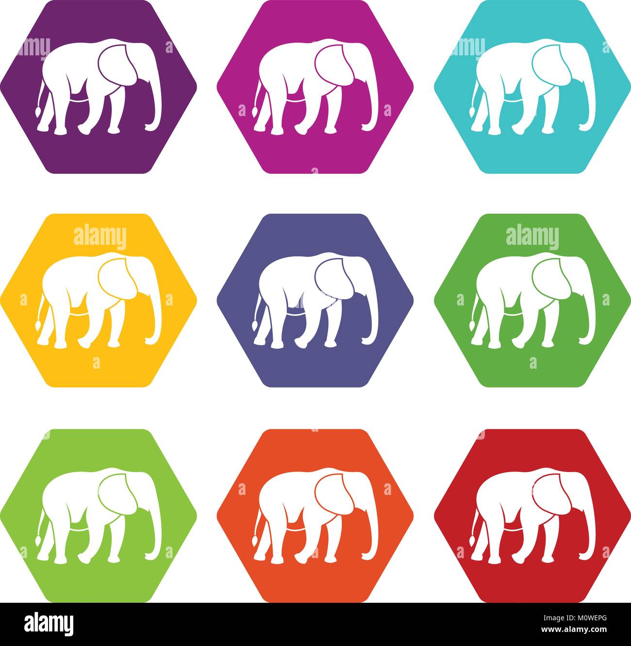 African forest elephant herd Stock Vector Images - Alamy