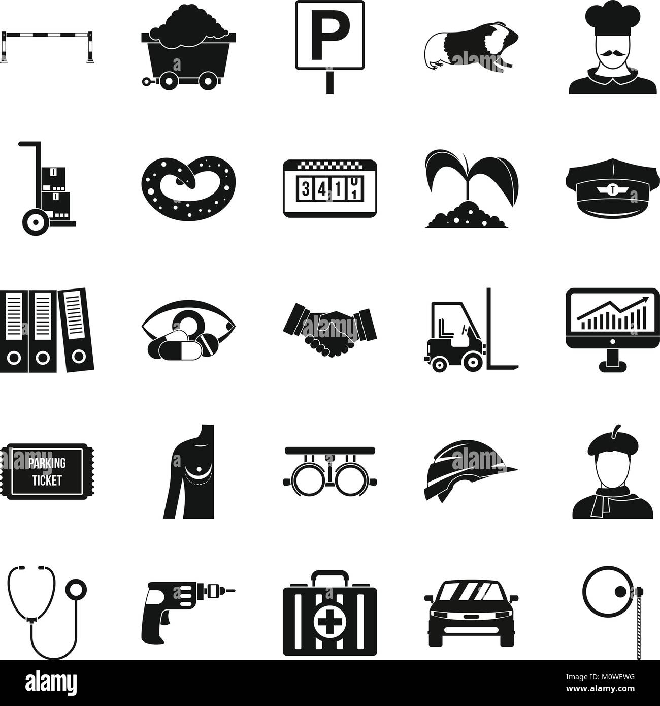 Ideal job icons set, simple style Stock Vector Image & Art - Alamy