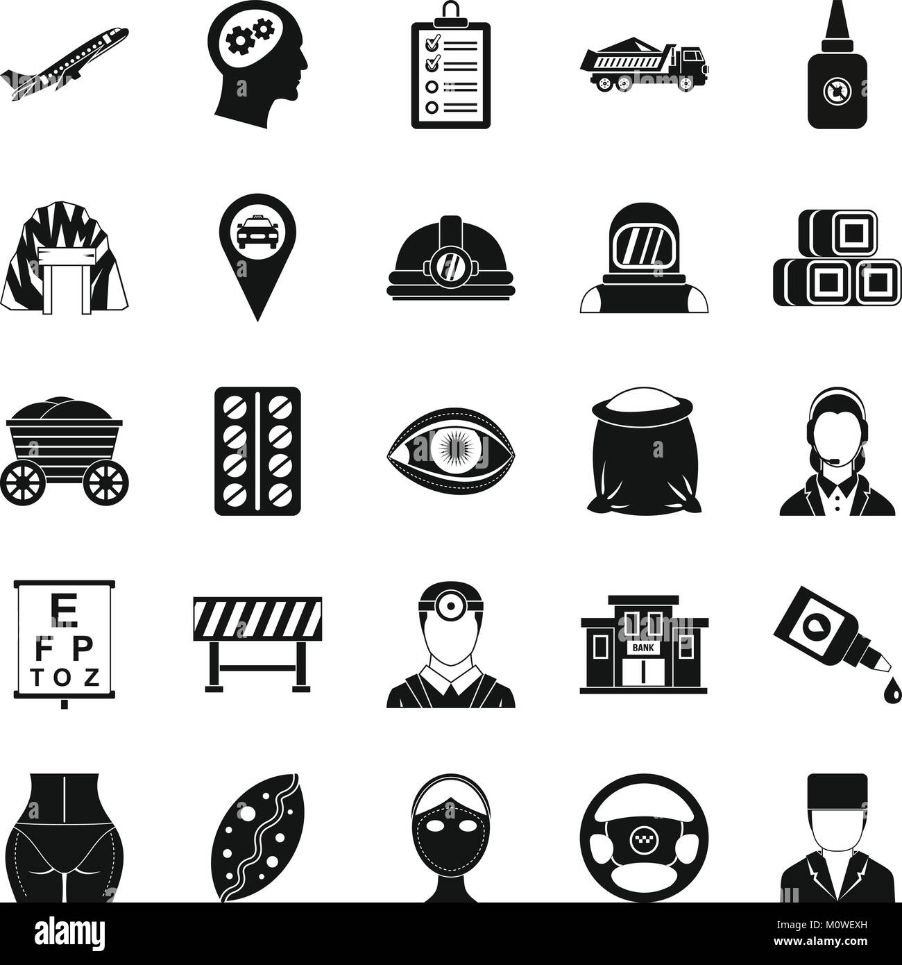 Perfect work icons set, simple style Stock Vector Image & Art - Alamy