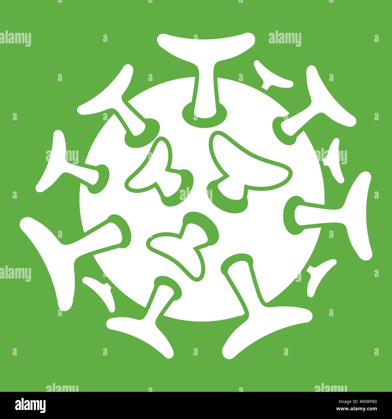 Round viral bacteria icon green Stock Vector Image & Art - Alamy