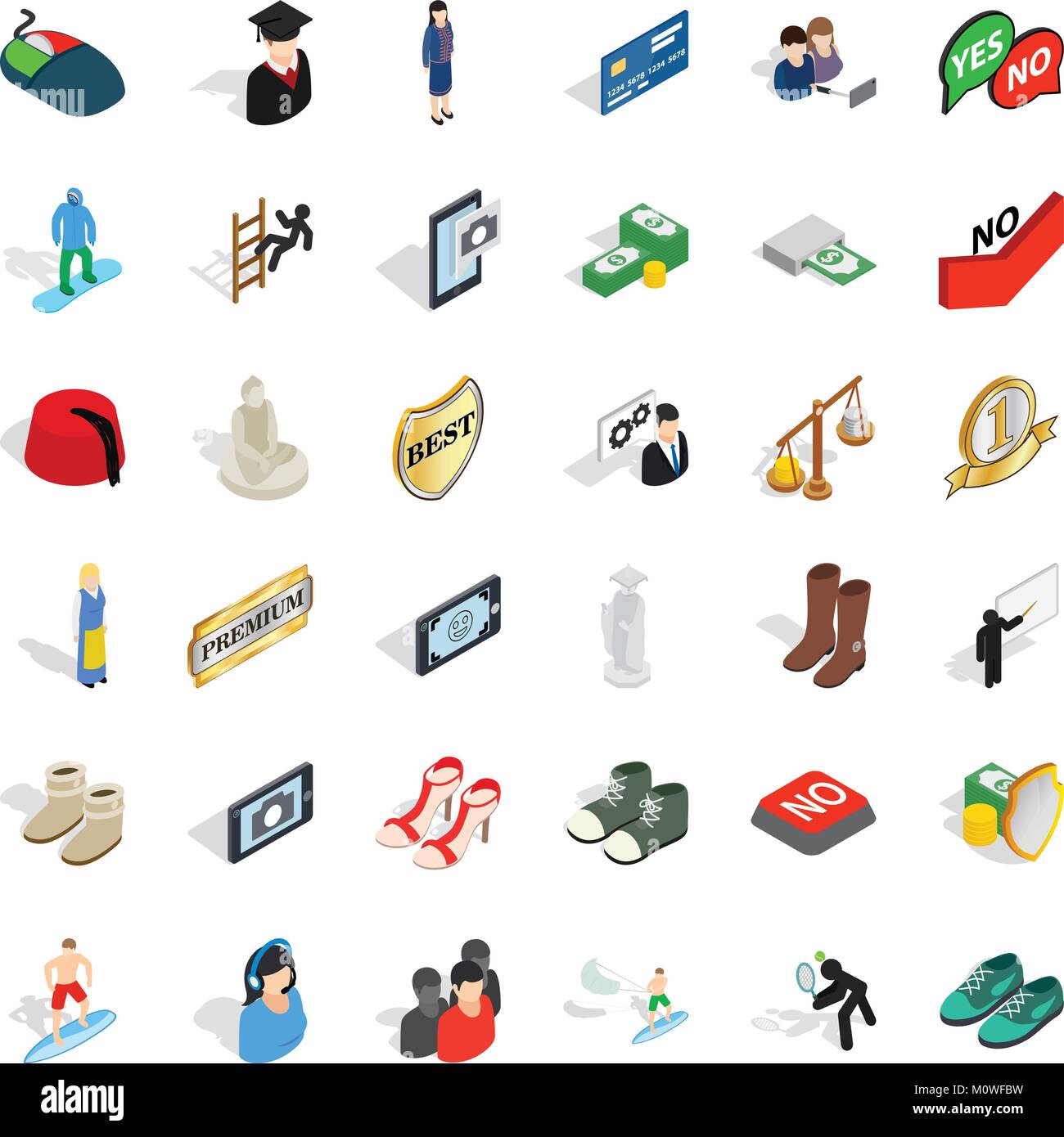 Competent icons set, isometric style Stock Vector Image & Art - Alamy