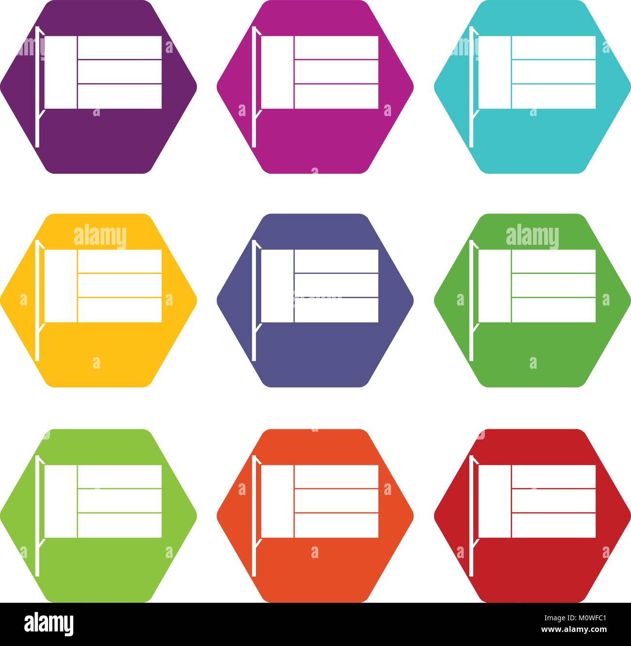 Flag icon set color hexahedron Stock Vector Image & Art - Alamy