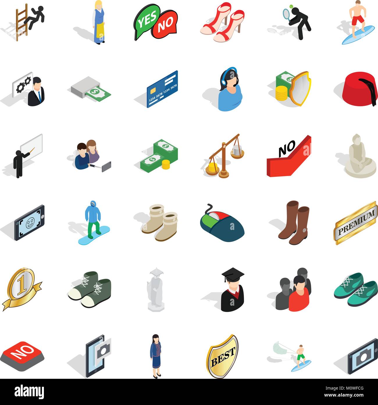 Authoritative icons set, isometric style Stock Vector Image & Art - Alamy