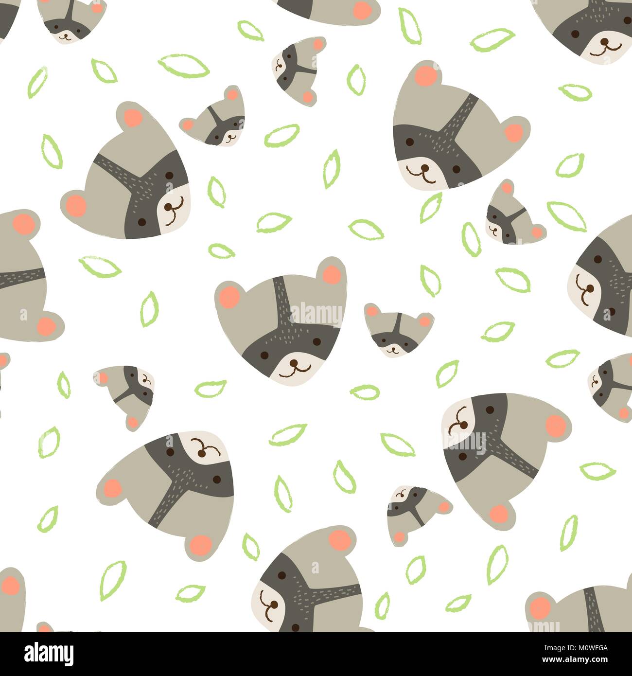 Raccoon cute animal seamless Stock Vector Images - Alamy