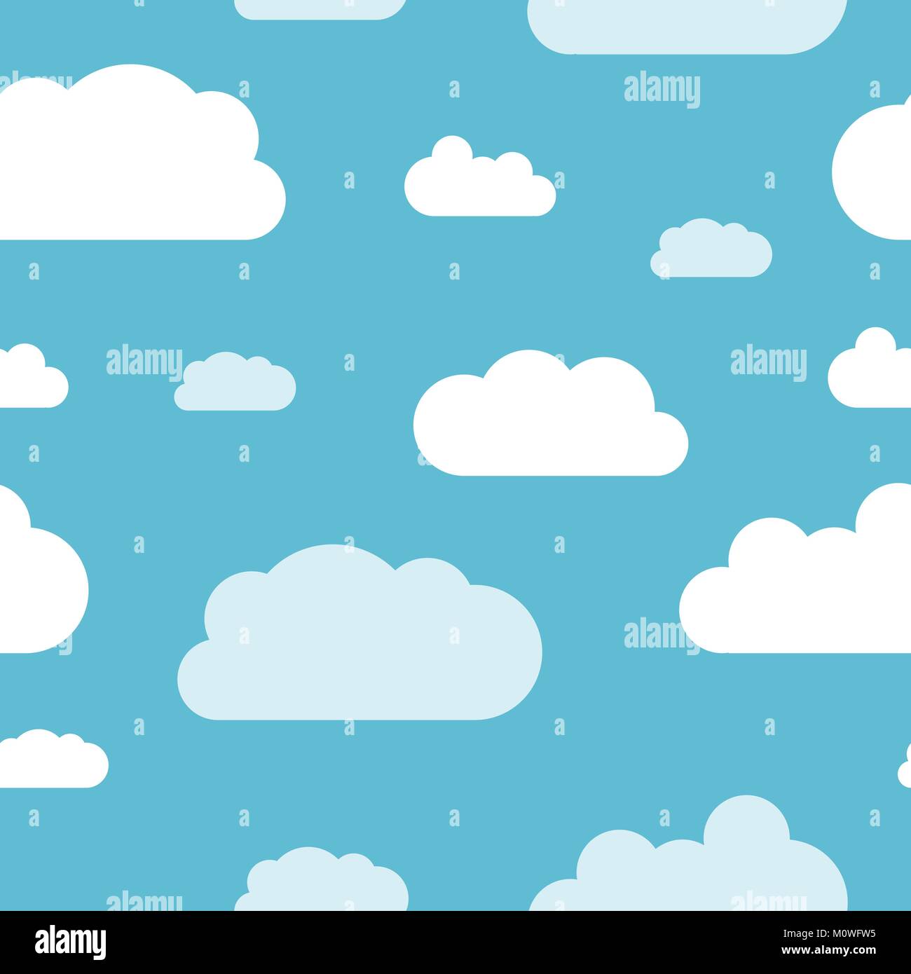 Fluffy clouds background - seamless cloud texture vector illustration ...