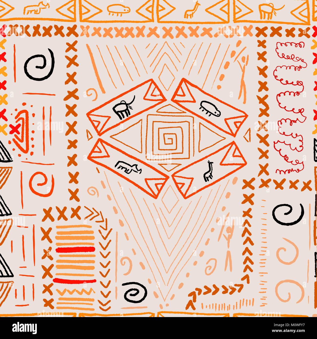Ethnic pattern - African style seamless texture vector Stock Vector ...