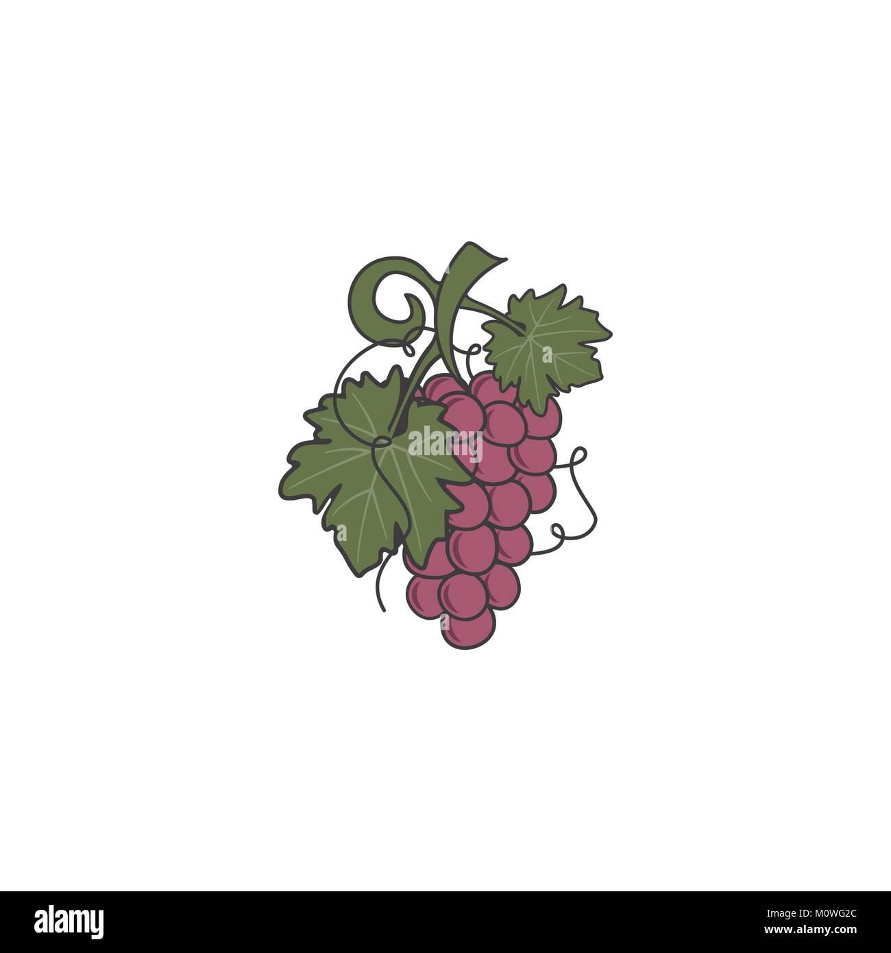 Red Grape icon. Cute flat colors design. Friut symbol for logo, label ...